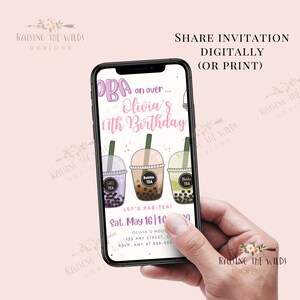 Boba Invitation, BOBA Digital Invite, Boba Bubble Tea Birthday Party ...