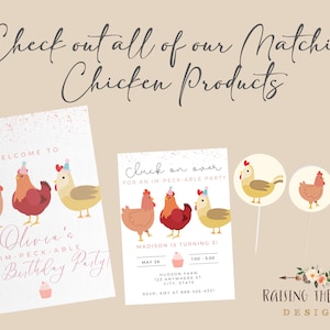 Chicken Birthday Poster – Personalized Farm Animal Party Decor, Digital ...