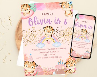 Tiger Birthday Party Invite - Etsy