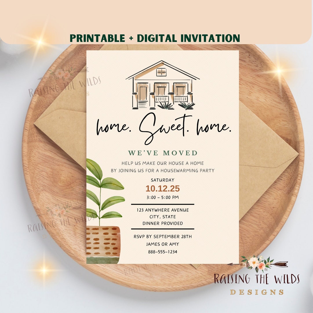 Modern Housewarming Invitation: Neutral Home Party Invite (digital ...