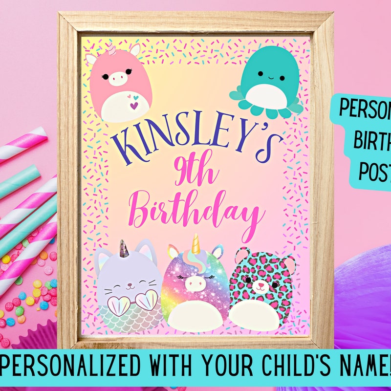 Squishmallow Happy Birthday Sign - Etsy