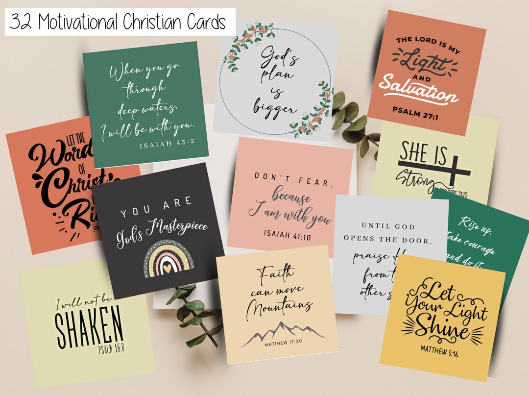 Christian Encouragement Cards | Motivational Mini Bible Scripture Cards ...