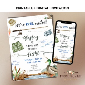 Fishing Invitation | Digital Invite | Birthday Party, Fisher Fishing ...