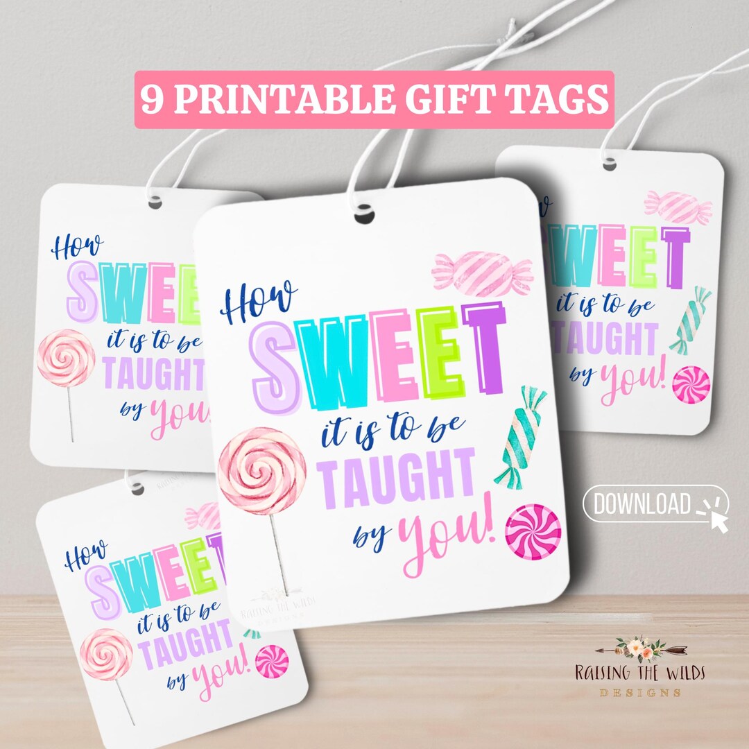 Teacher Gift Tags | Instant Download | Printable Staff Appreciation ...
