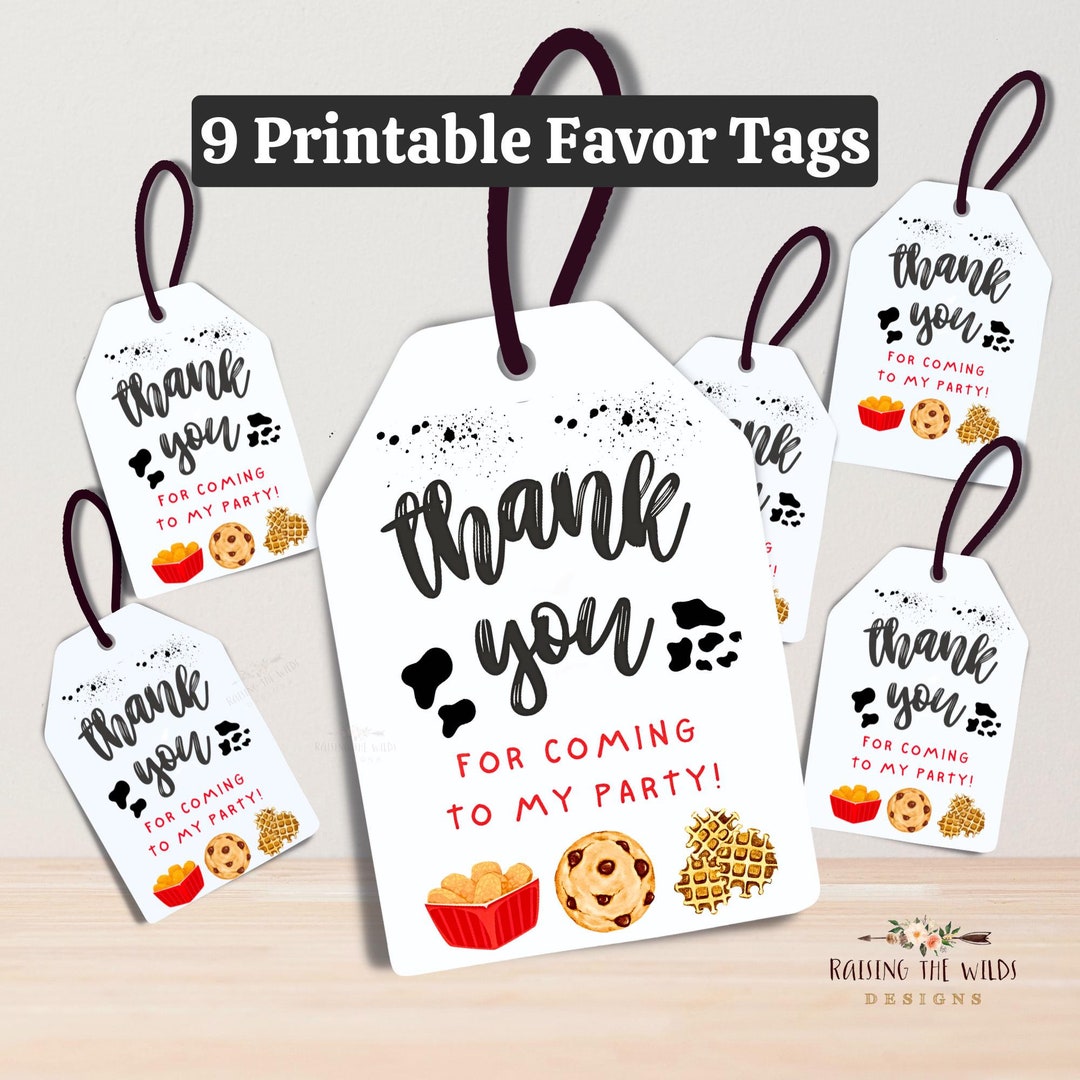 Chicken Favor Tags, Instant Download, Gift Tags, Farm Birthday Party ...