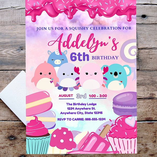 Squishy Party Invitation - Etsy