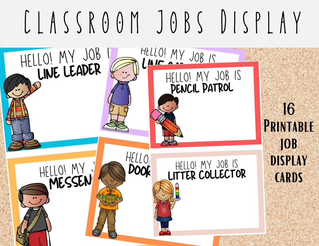Class Jobs Printable, Digital, Student Job Assignment Cards for ...