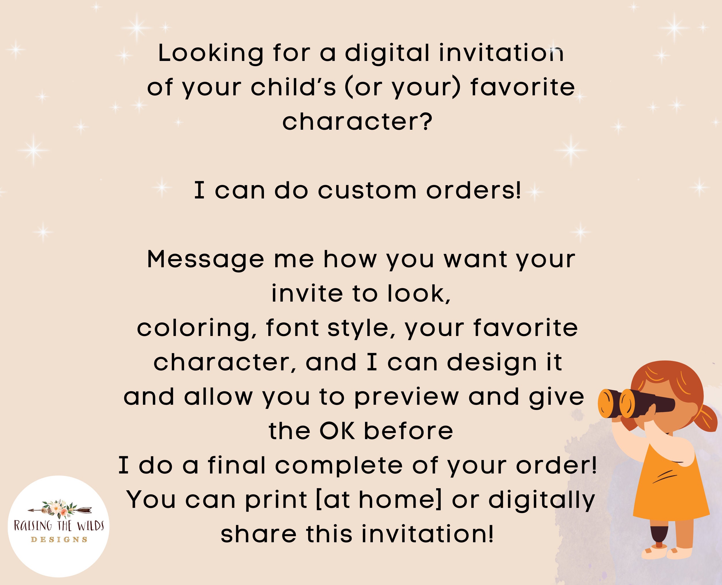 Custom Character Invitation Request Digital Characters for - Etsy