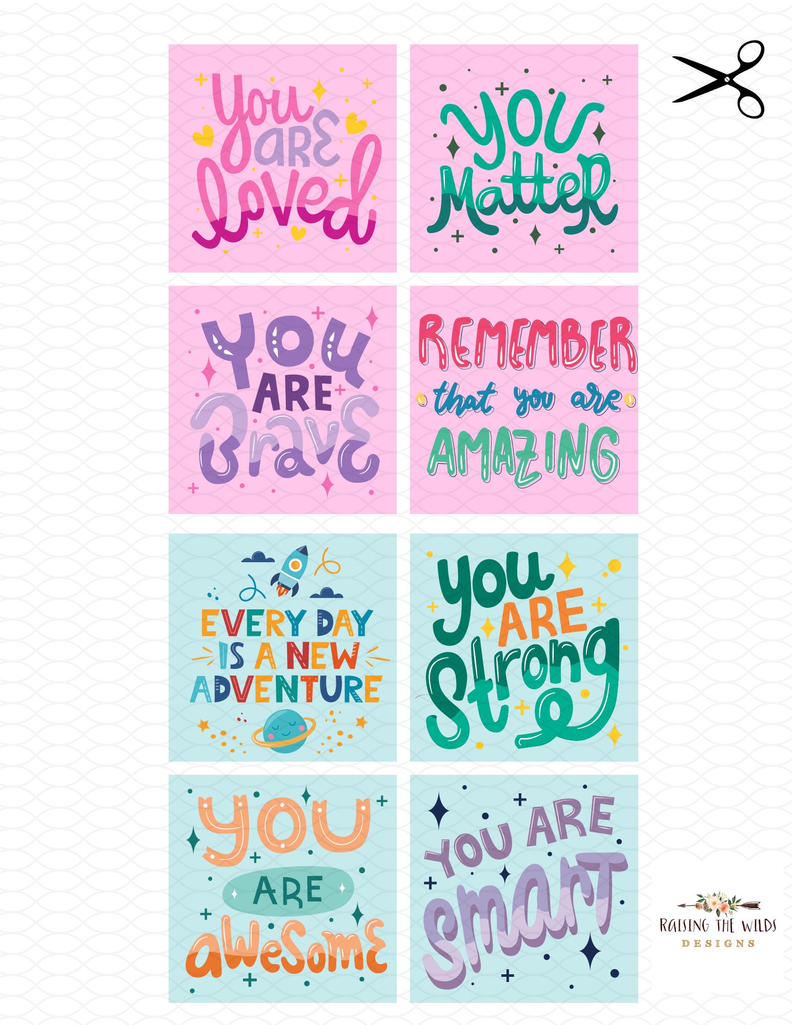 Kids Affirmation Cards | Printable Positive Quote Cards for Lunchboxes ...