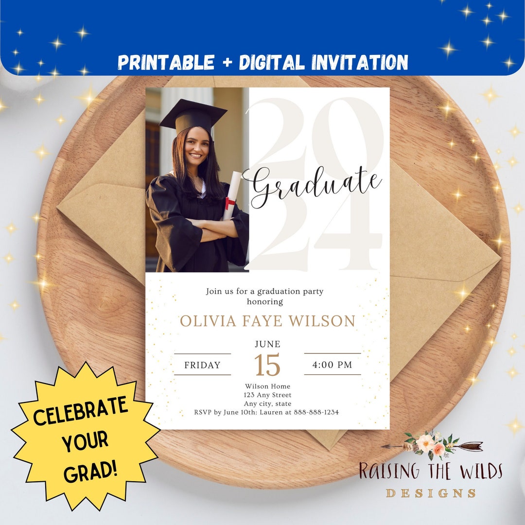 Graduation Invitation, Graduation Party Invitation, Digital Invite ...