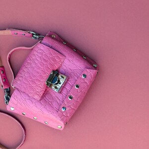Custom Modern Colorful Dust Fuchsia Pink Designer Midi Crocodile ...