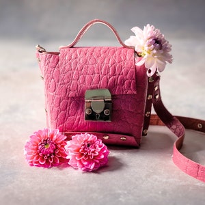 Custom Modern Colorful Dust Fuchsia Pink Designer Midi Crocodile ...