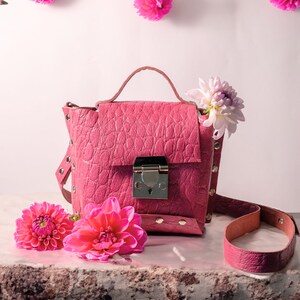Custom Modern Colorful Dust Fuchsia Pink Designer Midi Crocodile ...