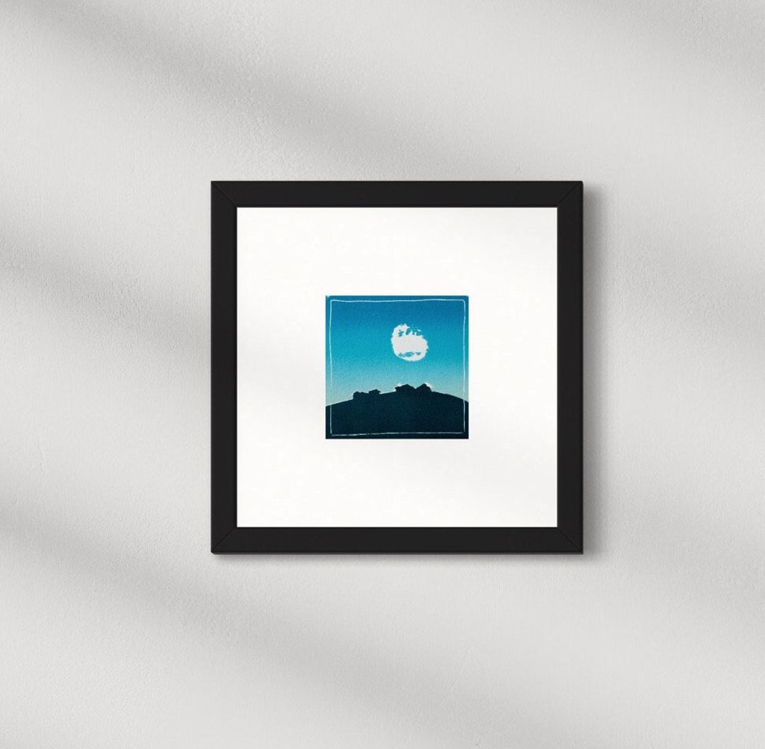 Noon Mountain Linocut Print: Norwegian Cabin Landscape Art - Etsy