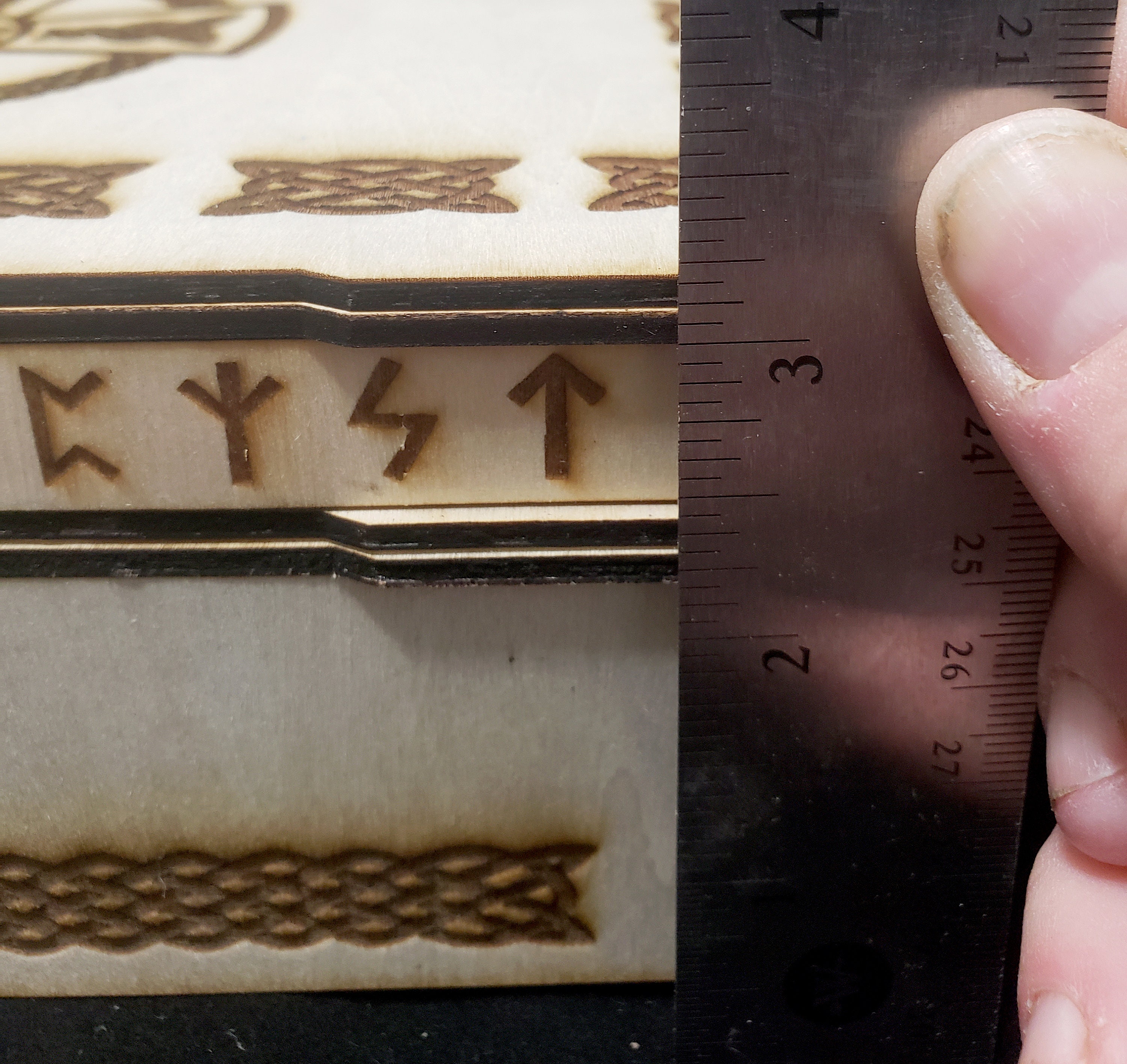 Runes and Knotwork Wooden Box With Hidden Drawers Laser Engraved and ...