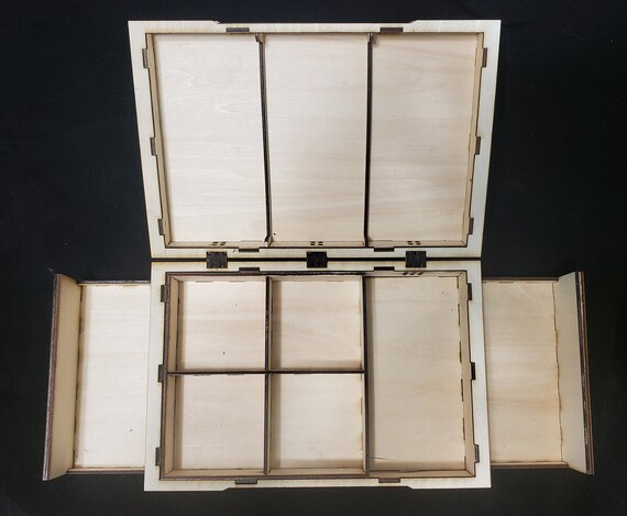 Runes and Knotwork Wooden Box With Hidden Drawers Laser - Etsy