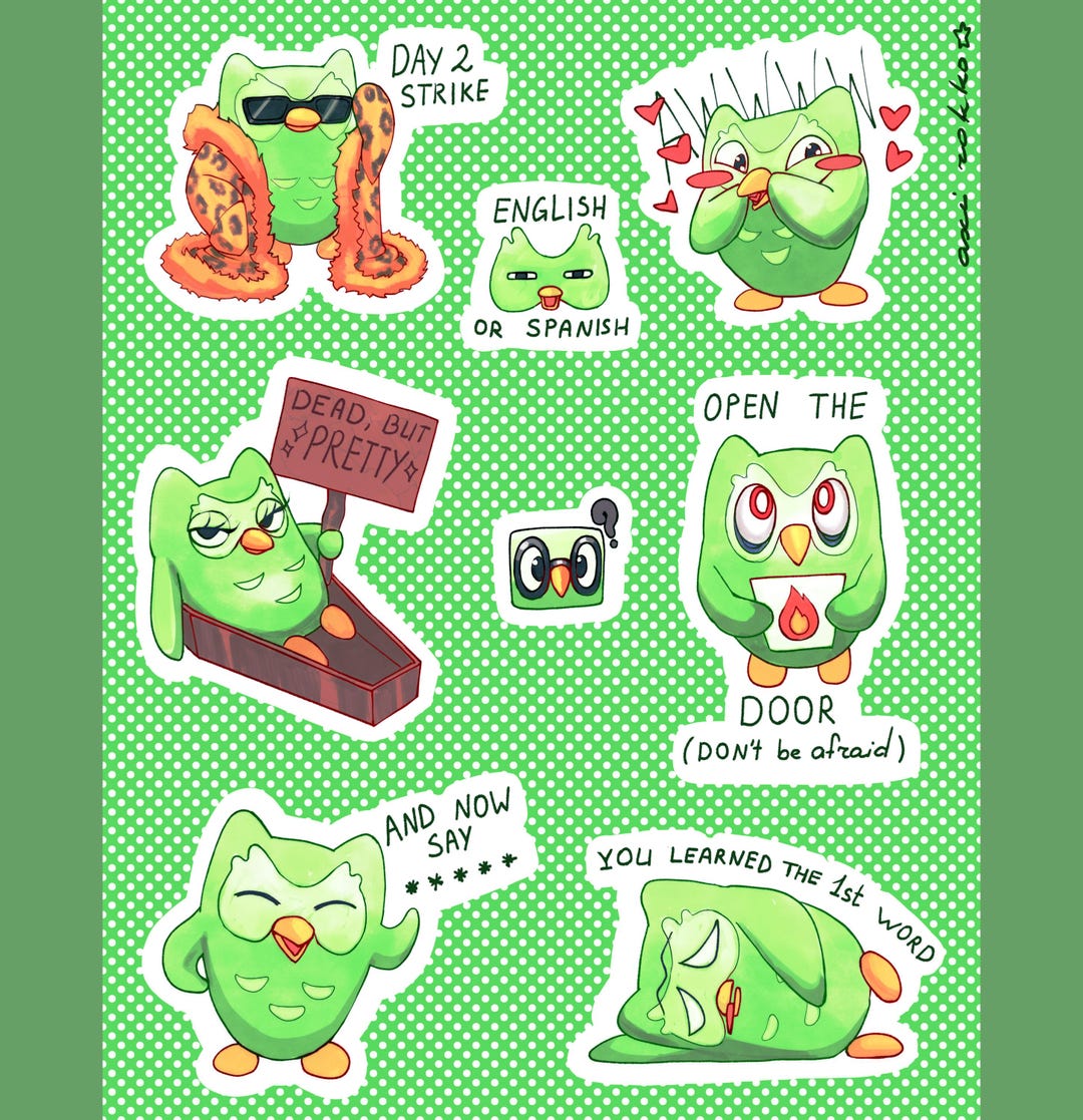 Duolingo Meme Sticker Set - Etsy