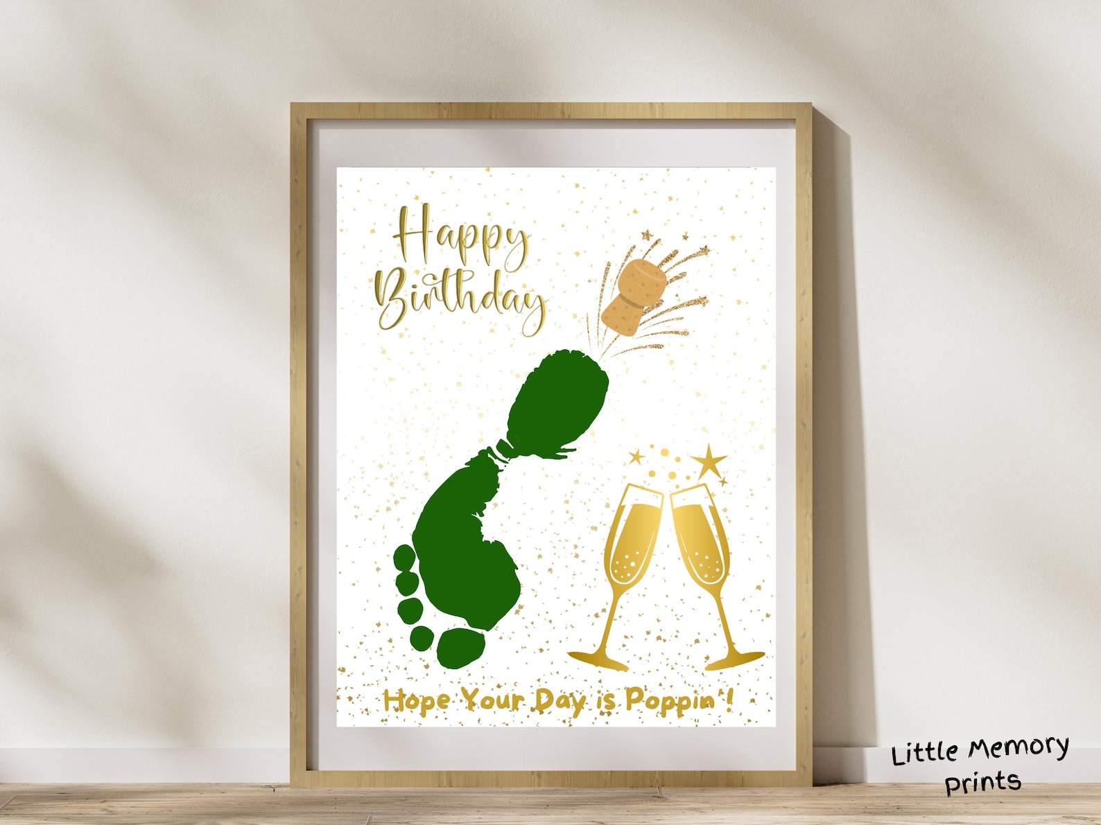 Happy Birthday Hope Your Day is Poppin Baby Footprint Craft - Toddler ...
