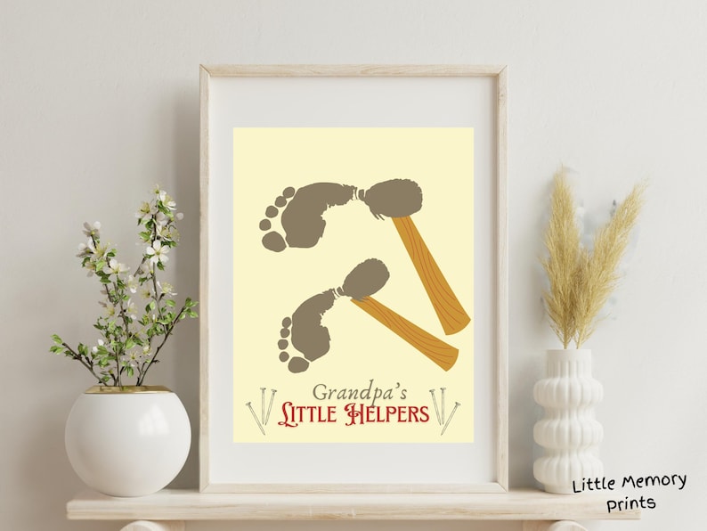 Grandpa's Little Helpers Baby Footprint Craft - Personalized Toddler ...