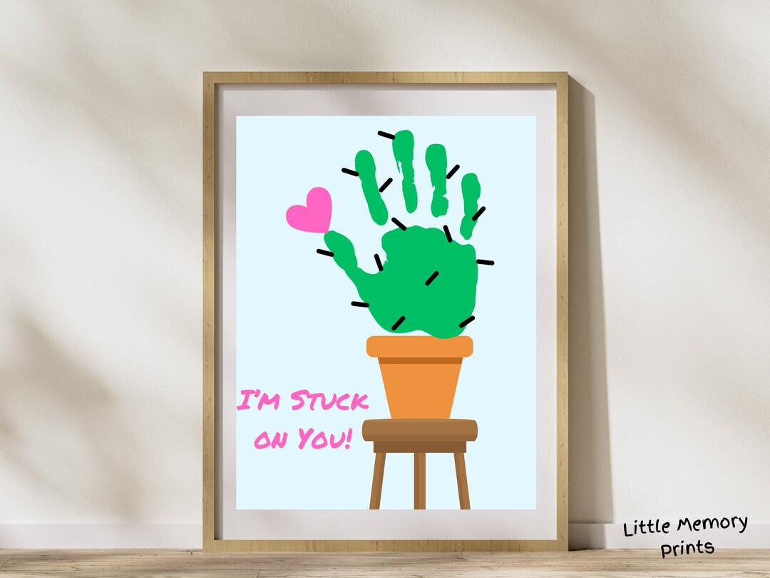 I'm Stuck on You Cactus Baby Handprint Craft - Cactus Print Art ...
