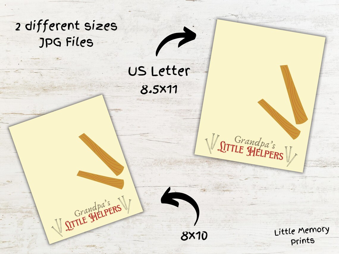 Grandpa's Little Helpers Baby Footprint Craft - Personalized Toddler ...
