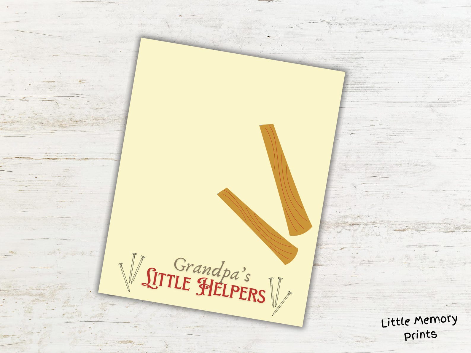 Grandpa's Little Helpers Baby Footprint Craft - Personalized Toddler ...