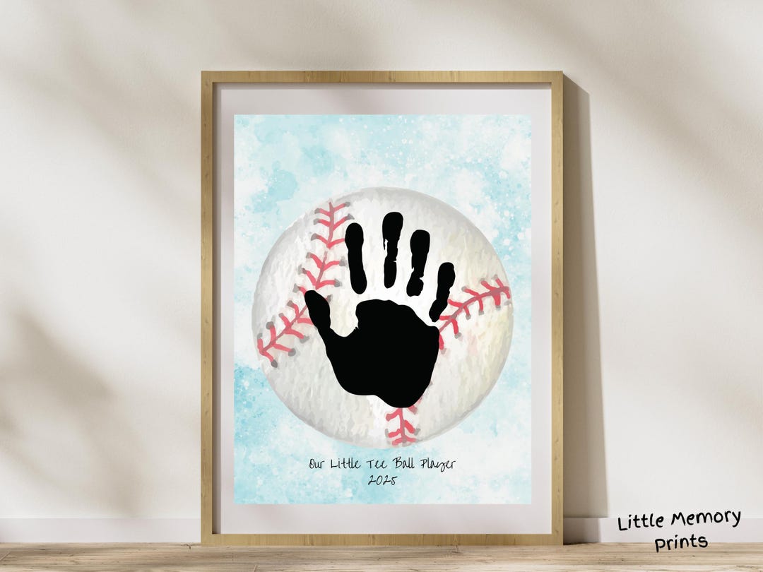 Our Little Tee Ball Player 2025 Handprint Craft - Toddler Tee Ball ...