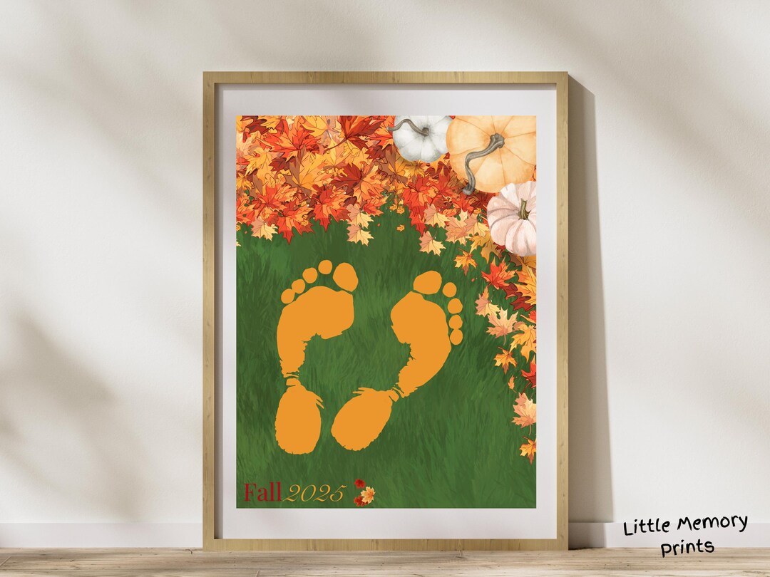 Fall 2025 Baby Footprint Craft - Toddler Fall Handprint Art - Custom ...
