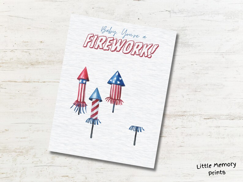 Baby You're a Firework Footprint Art | Patriotic Baby Handprint Art ...