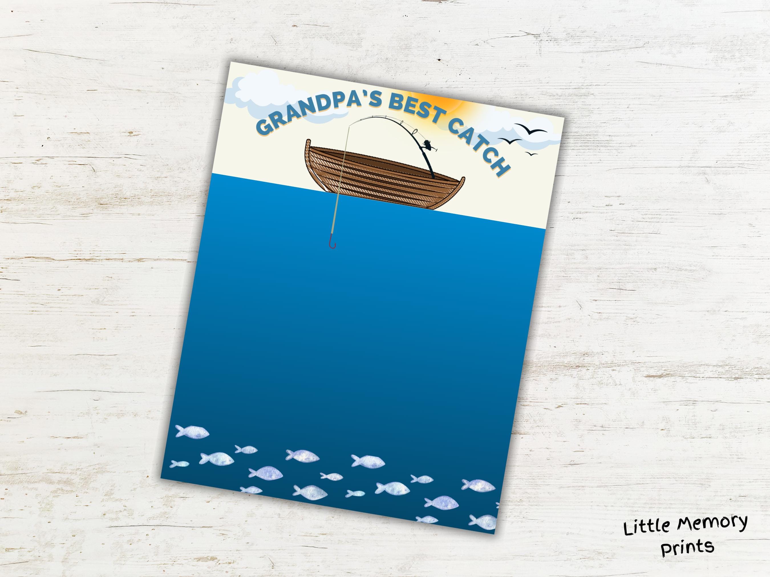 Grandpa's Best Catch Baby Handprint Craft - Fishing Toddler Footprint ...