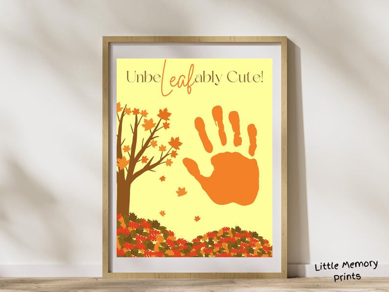 Unbeleafabley Cute Baby Handprint Craft - Toddler Fall Leaf Footprint ...