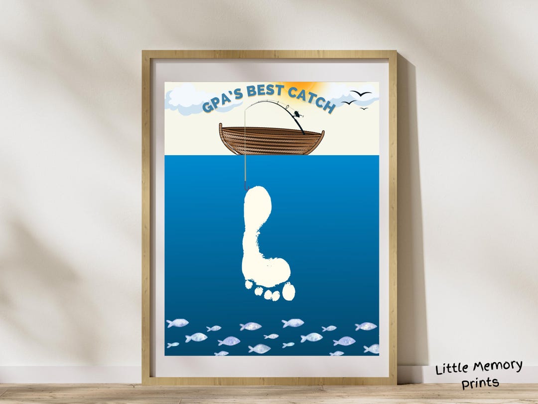 Gpa's Best Catch Baby Handprint Craft - Fishing Toddler Footprint Paint ...