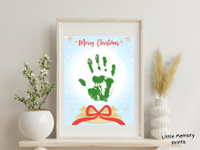 Merry Christmas Snow Globe Baby Handprint Art - Toddler Footprint ...