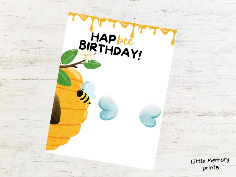 Hapbee Birthday Baby Footprint Craft - Bumble Bee Happy Birthday ...
