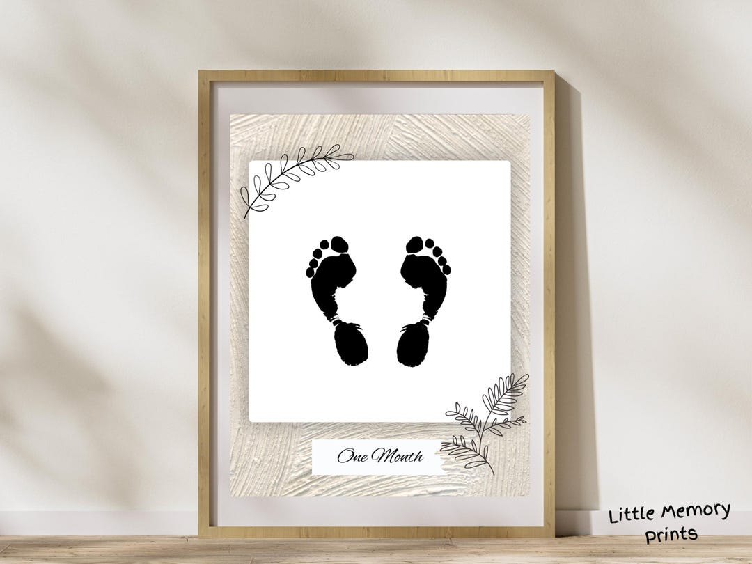 Baby's First Year Footprint Dedication Bundle - Monthly Handprint ...