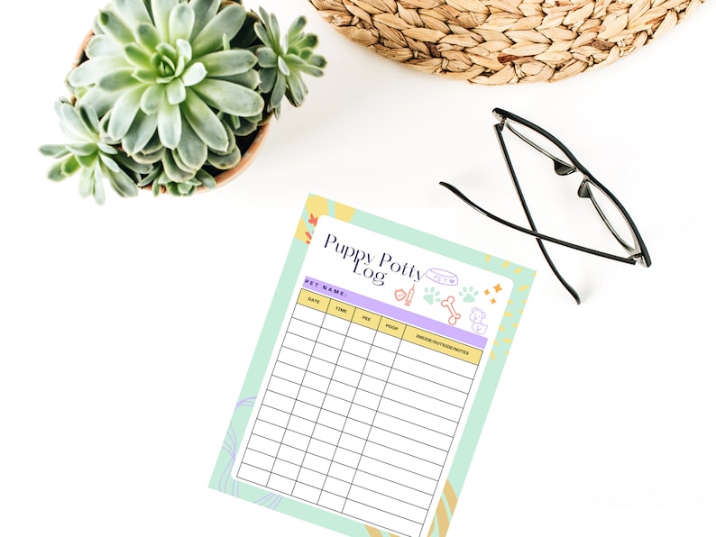 Printable Puppy Potty Log - Printable Pet Potty Training Tracker - PDF ...