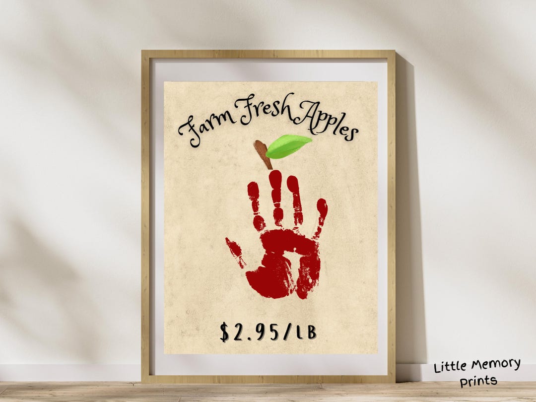 Farm Fresh Apples Baby Handprint Craft - Toddler Fall Footprint Art ...