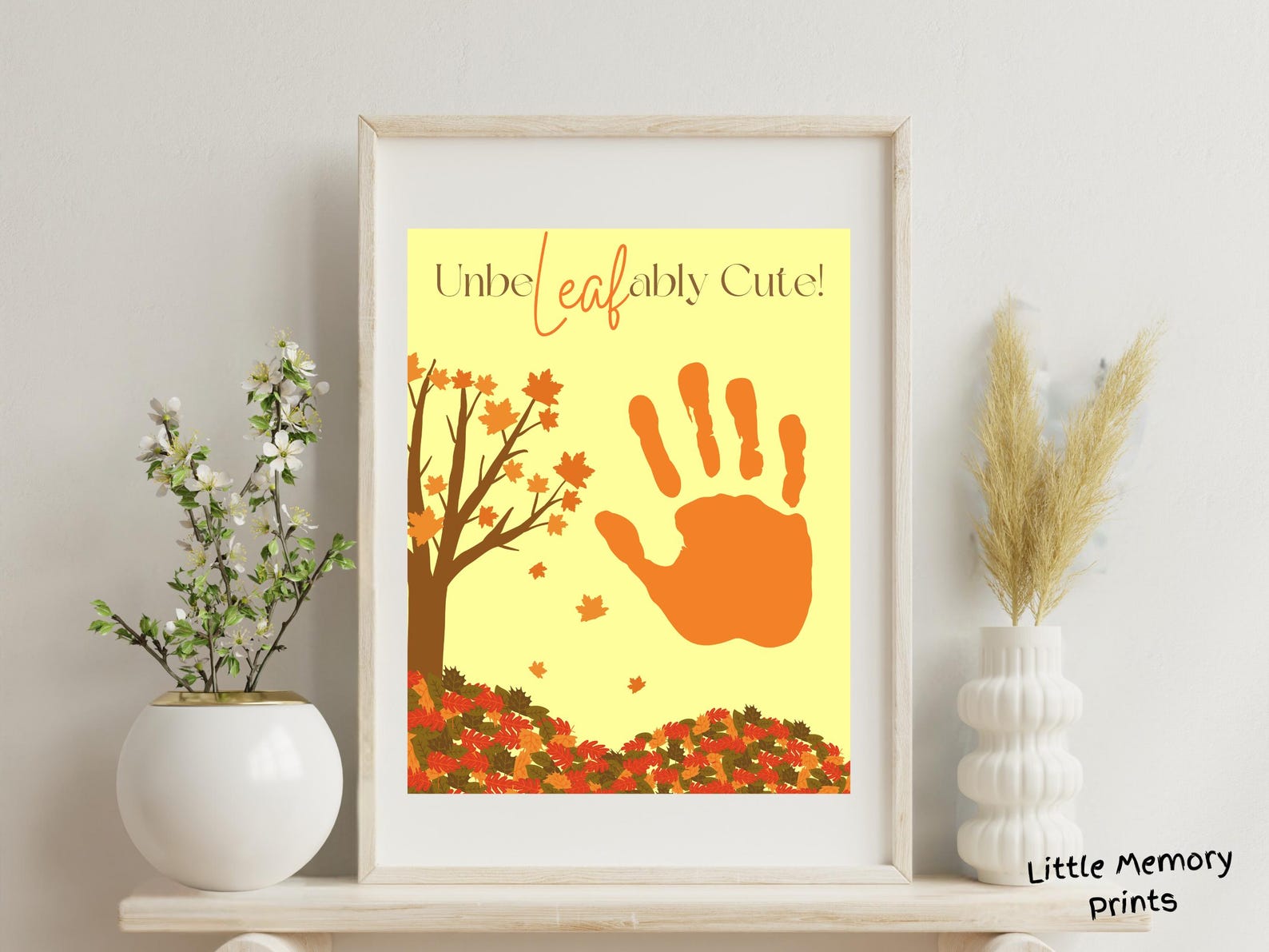 Unbeleafabley Cute Baby Handprint Craft - Toddler Fall Leaf Footprint ...