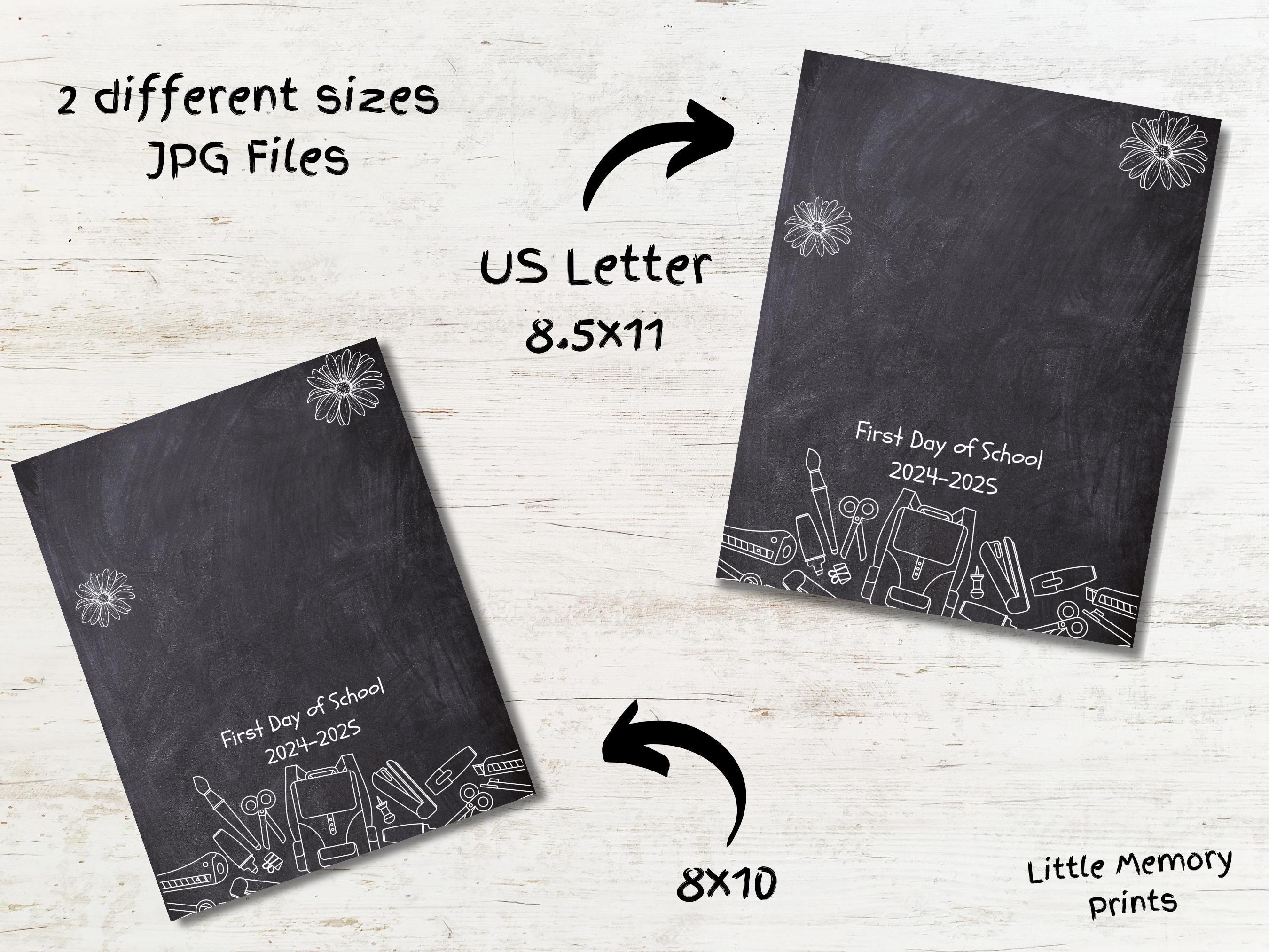 First Day of School 2024 Chalk Board Child Footprint Craft - Toddler ...