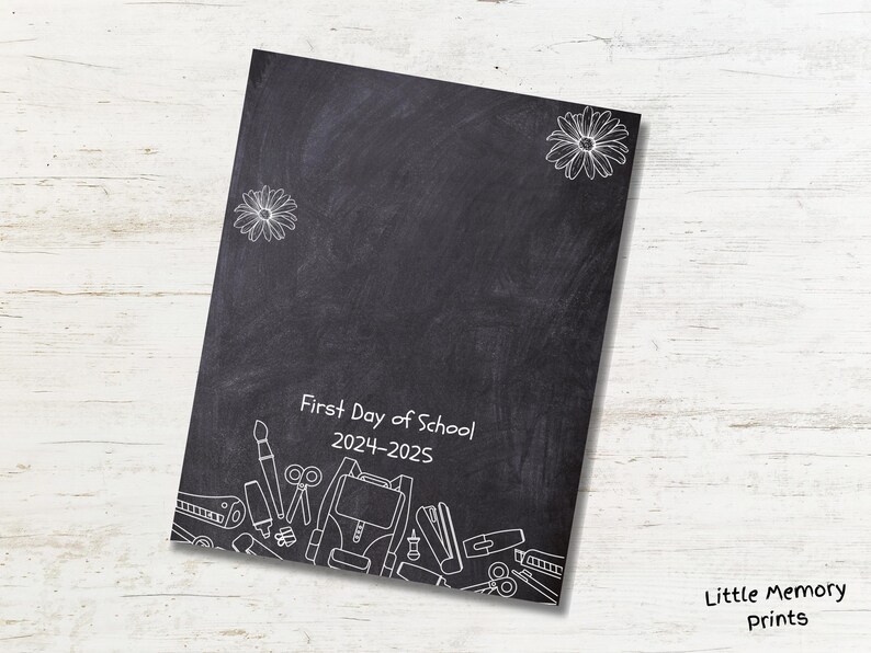 First Day of School 2024 Chalk Board Child Footprint Craft - Toddler ...