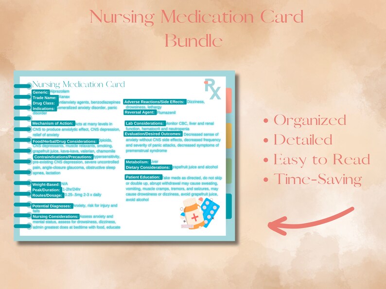 Nursing Medication Card Bundle - Downloadable Pharmacology Bundle ...