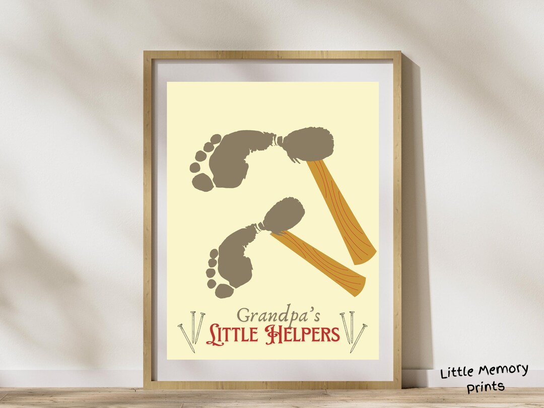 Grandpa's Little Helpers Baby Footprint Craft - Personalized Toddler ...