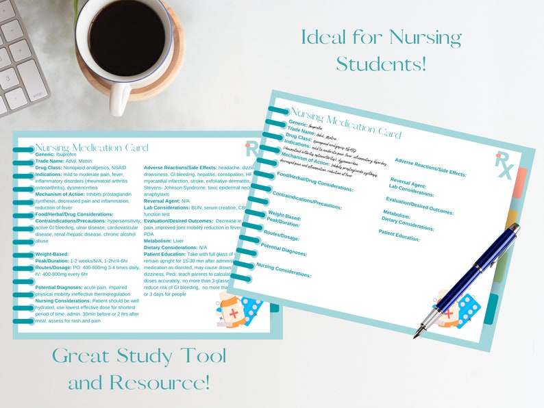 Nursing Medication Card Bundle Downloadable Pharmacology Bundle ...
