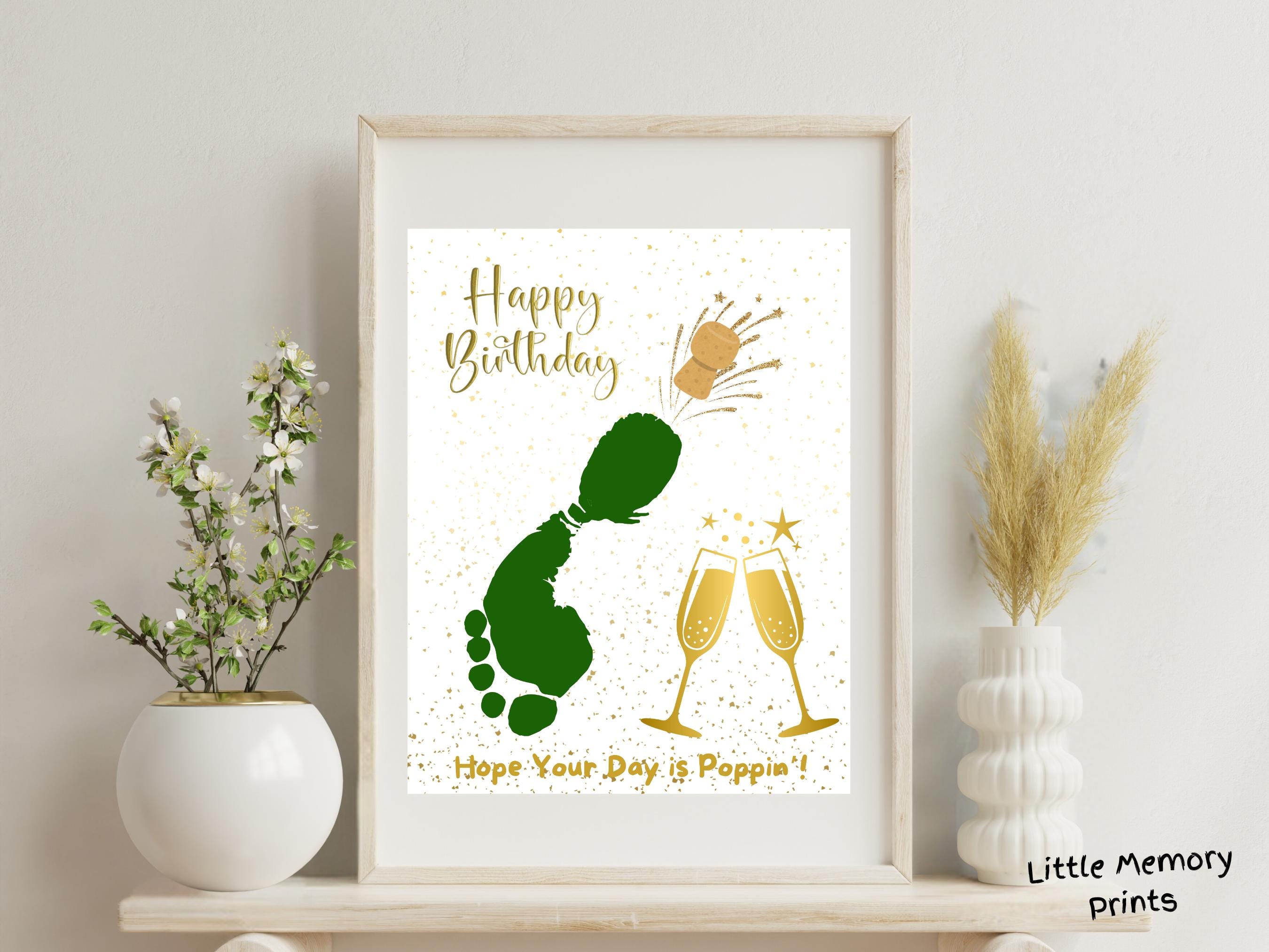 Happy Birthday Hope Your Day is Poppin Baby Footprint Craft - Toddler ...