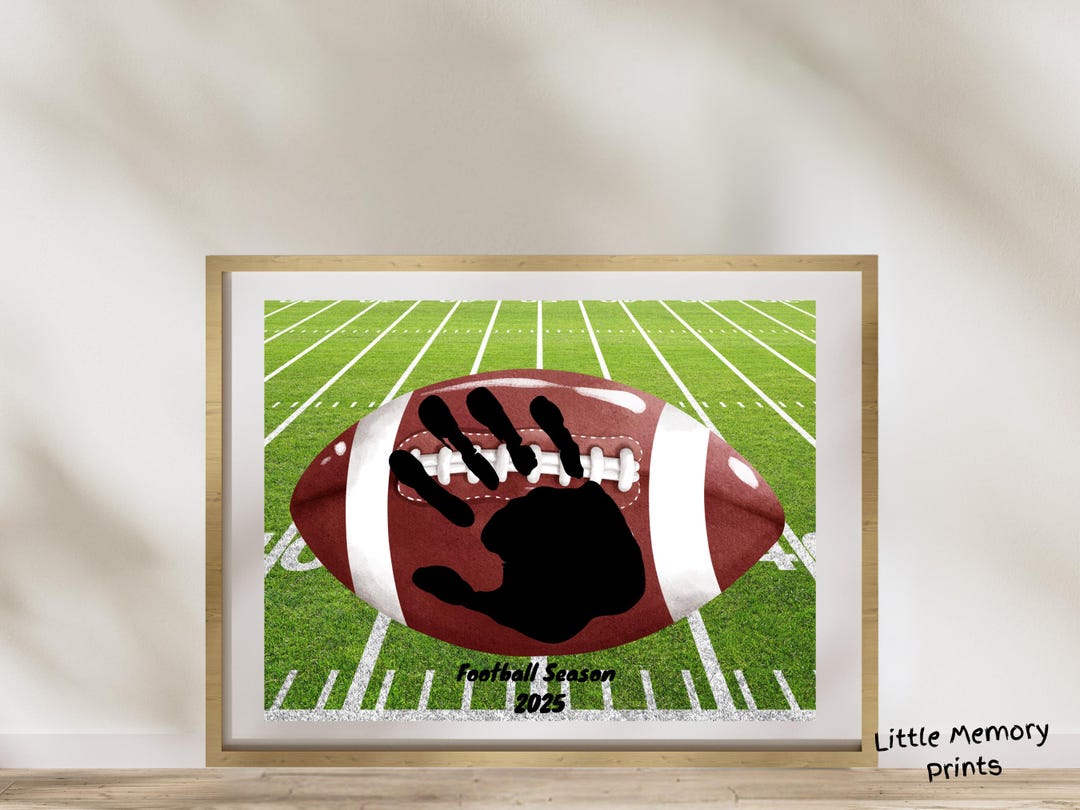 Football Season 2025 Handprint Craft - Kids American Football Footprint ...