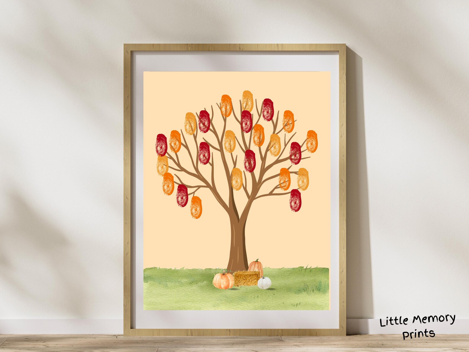 Fall Baby Fingerprint Tree Craft - Toddler Fall Handprint Painting ...