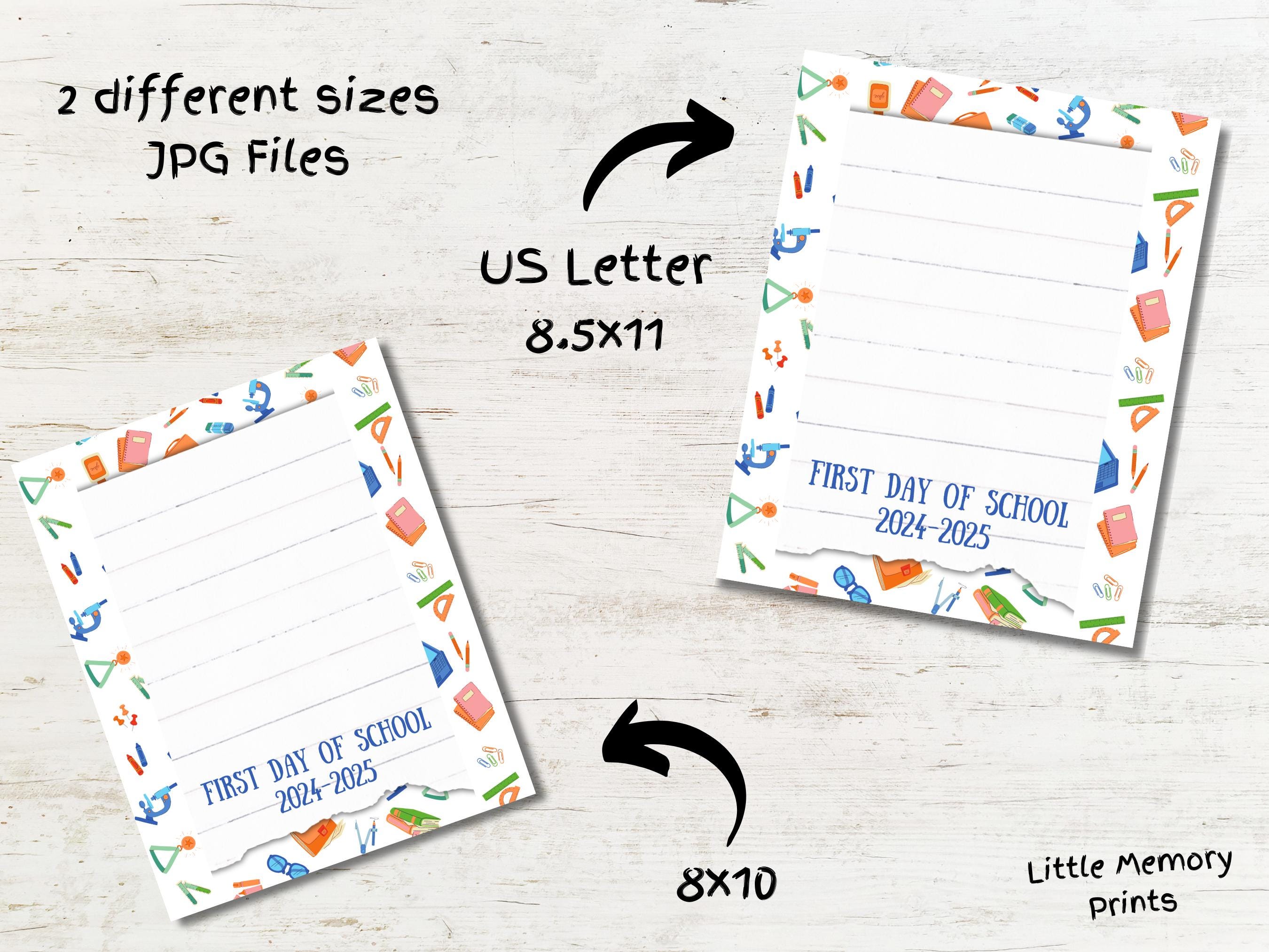 First Day of School 2024 Child Handprint Craft Toddler Footprint Custom ...