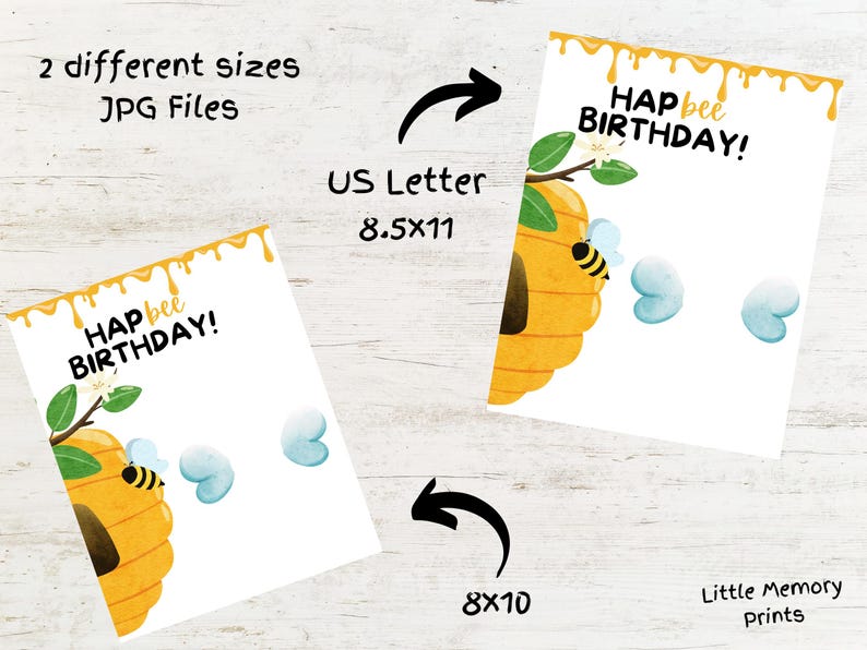 Hapbee Birthday Baby Footprint Craft - Bumble Bee Happy Birthday ...