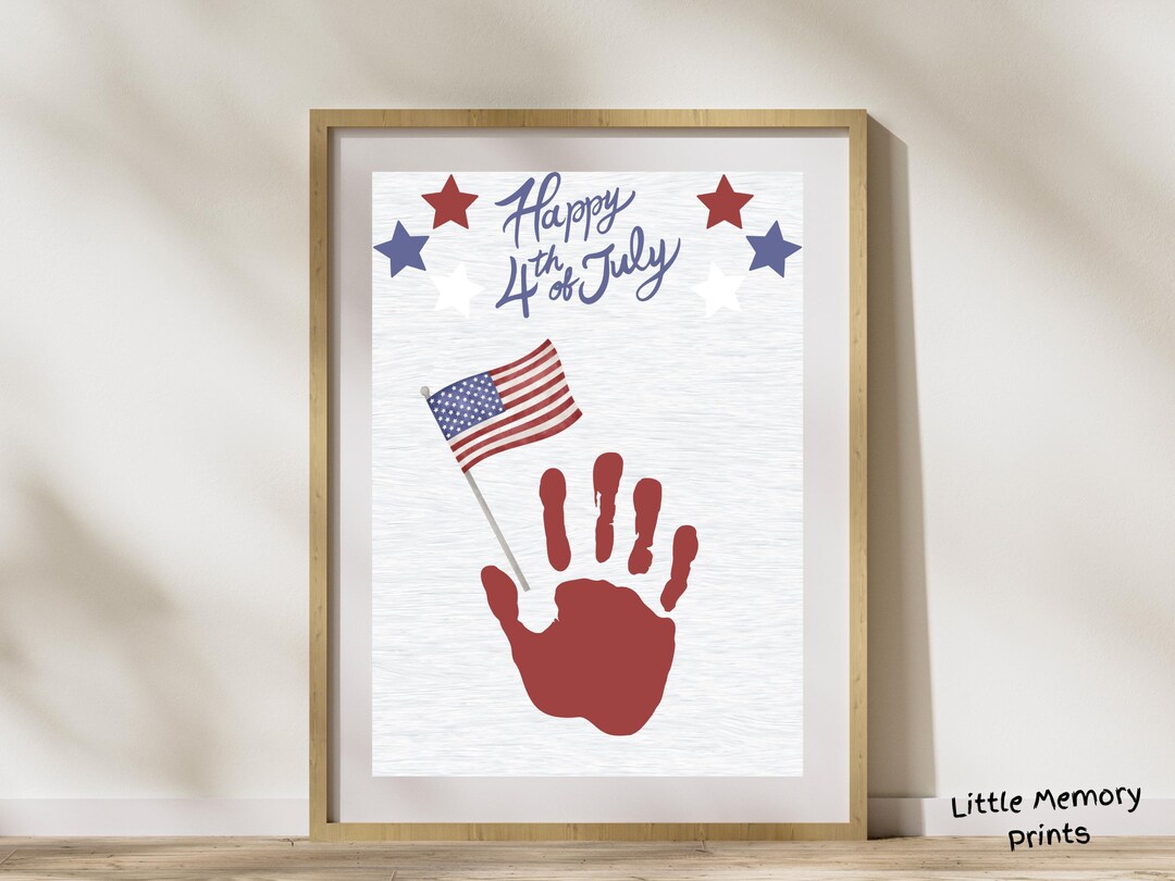 Patriotic Baby Handprint Art |happy 4th of July Footprint Art| American ...