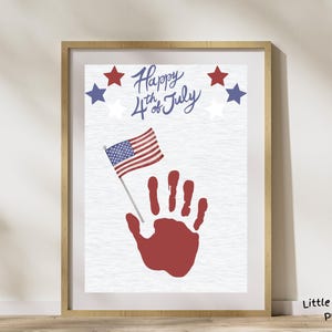 Patriotic Baby Handprint Art |happy 4th of July Footprint Art| American ...